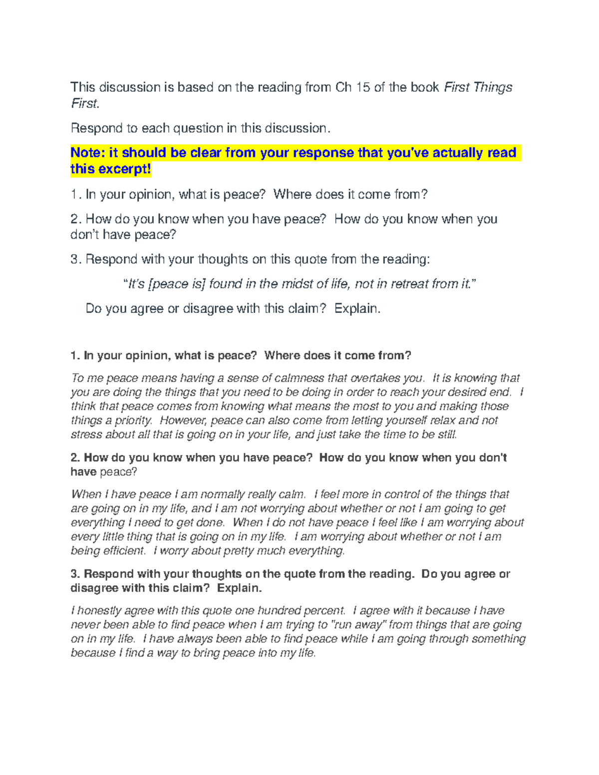 Lesson 8 - Discussion 3 - This discussion is based on the reading from ...