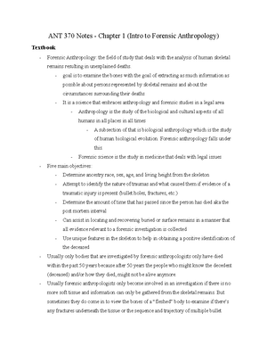 Introduction To Forensic Anthropology - POWERPOINT NOTES FORENSIC ...