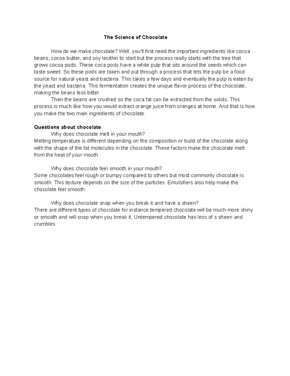 The Science of Chocolate - These coca pods have a white pulp that sits ...