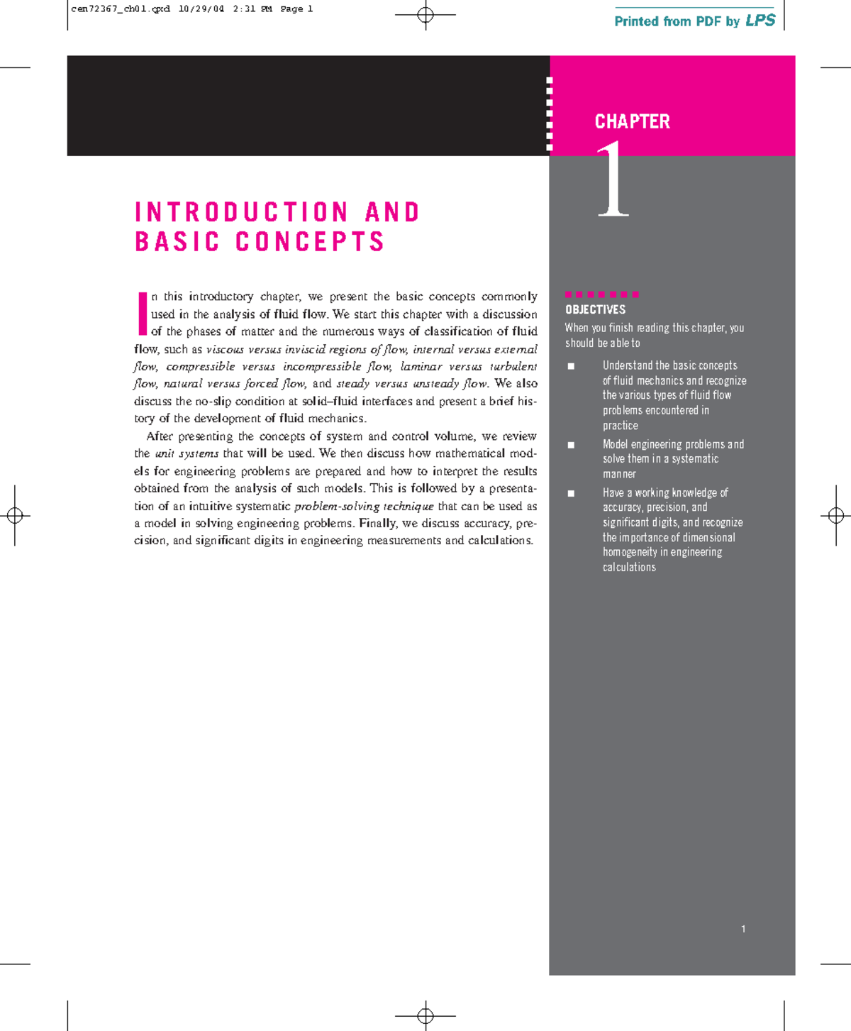 Chapter 1 - Yunus Cengel, John Cimbala-Fluid Mechanics Fundamentals and ...