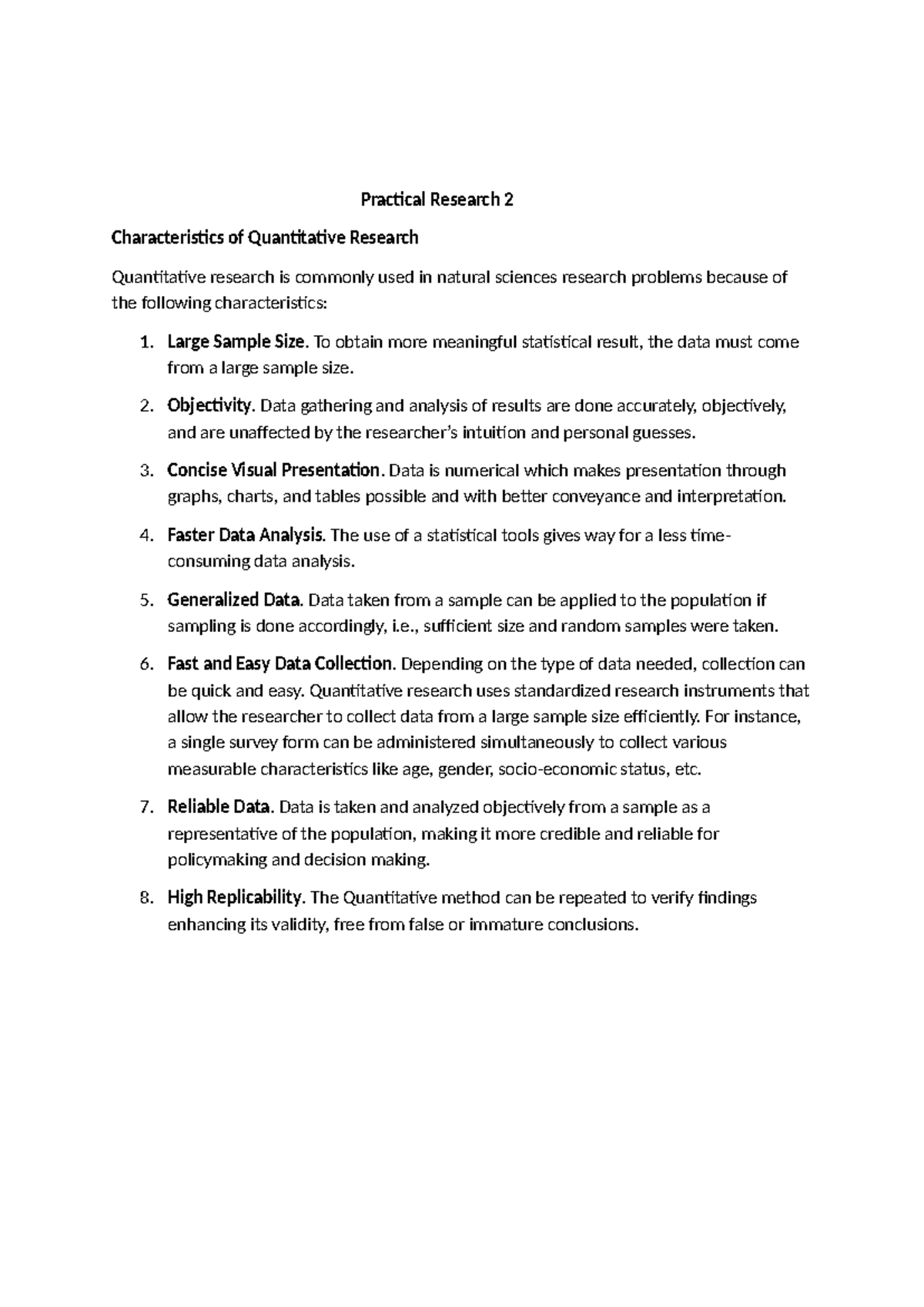 Practical Research 2 Activity - Practical Research 2 Characteristics of ...