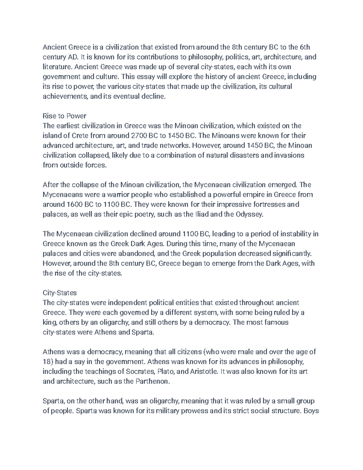 History of Ancient Greece: Rise Civilization Achievements and Decline ...