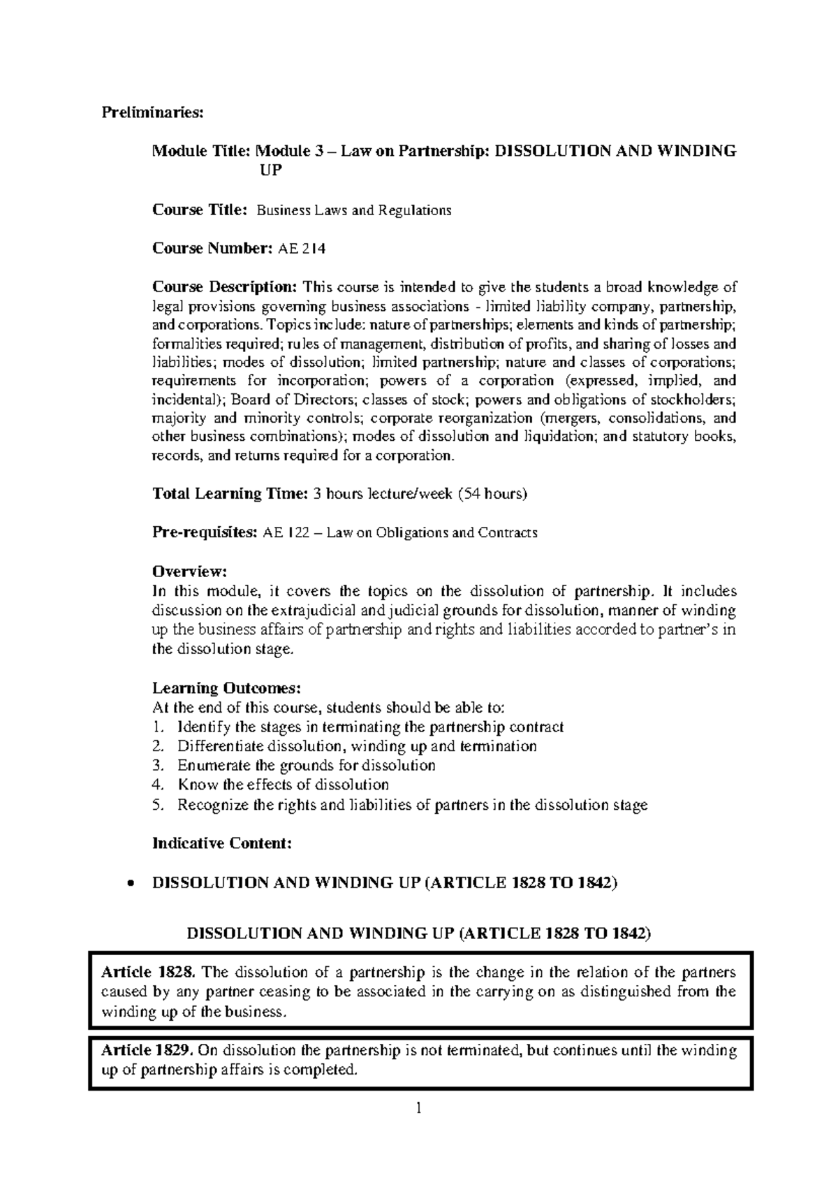 Module 3 Partnership AND Corporation 1ST SEM SY 2021 2022 ...