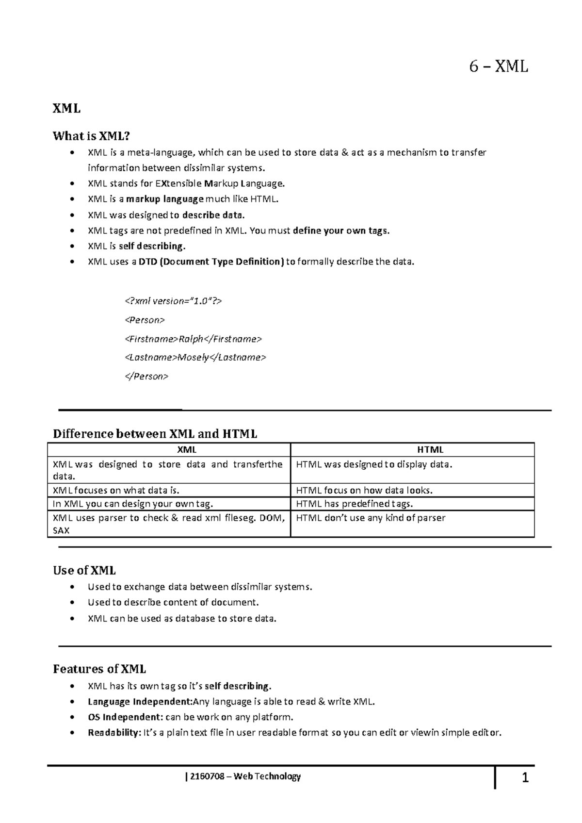 2160708 Web Technology-Notes PDF-Unit-6 - | 2160708 – Web Technology 1 ...