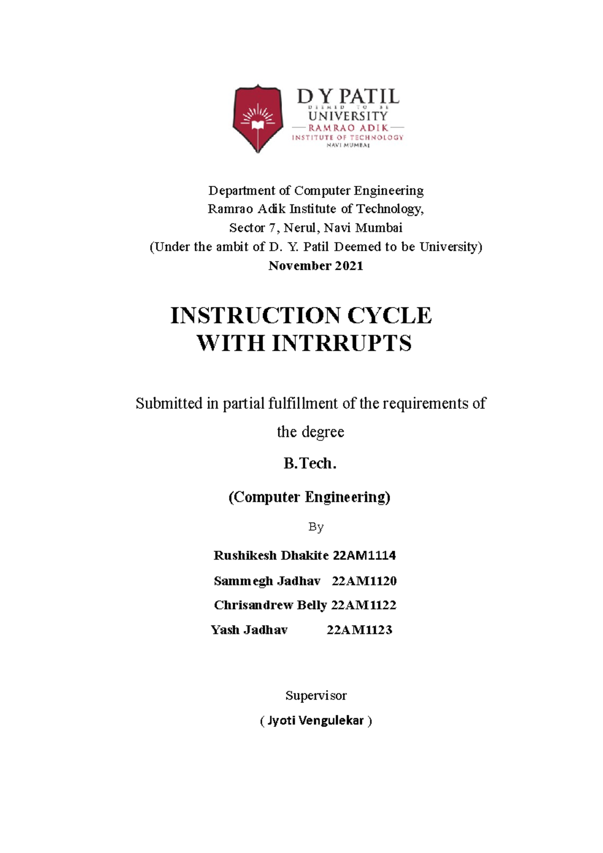 IA2 COA report - COA ppt - Department of Computer Engineering Ramrao ...