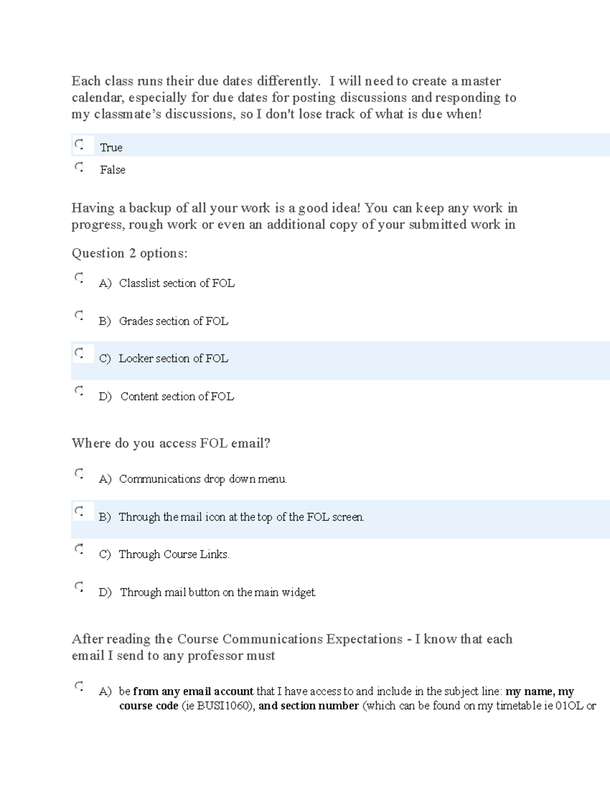 1060-Quiz 1 - 1060-Quiz 1 - Each class runs their due dates differently ...