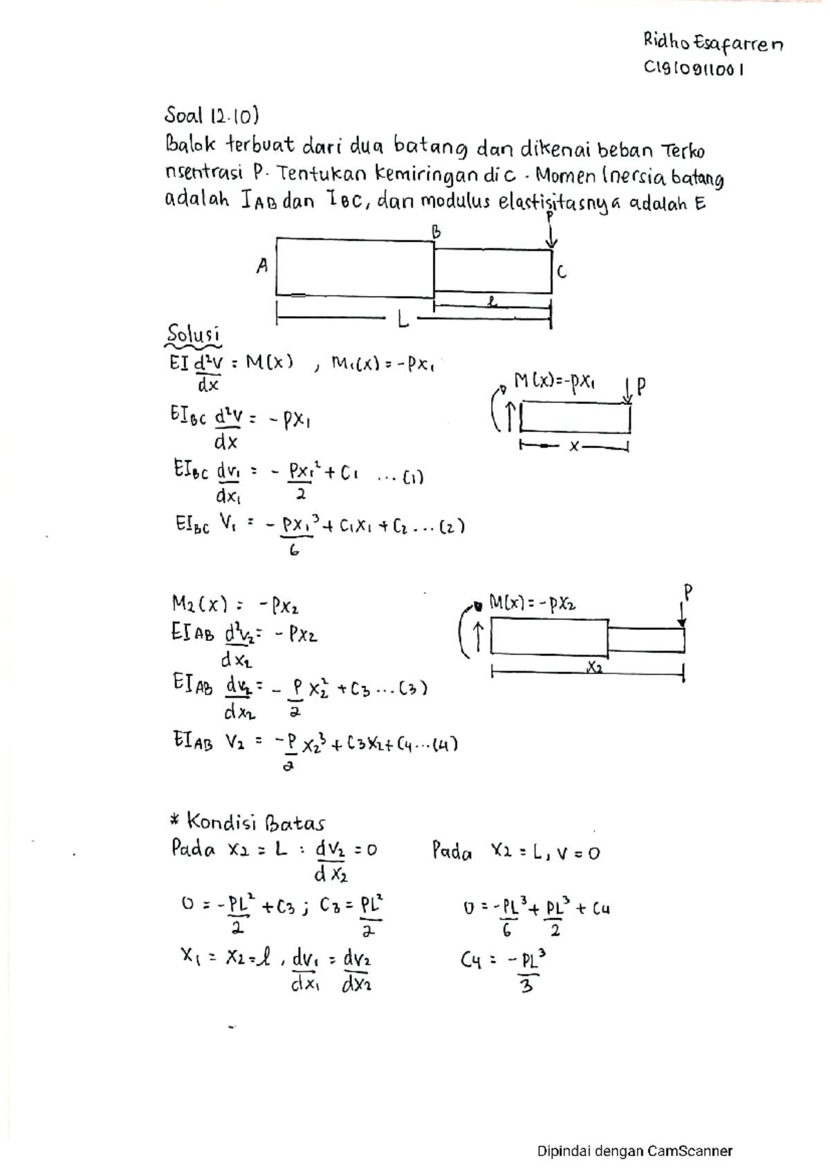 2021 202 PR7.3 C1910911001 Ridho Esafarren - Statika Struktur - Studocu