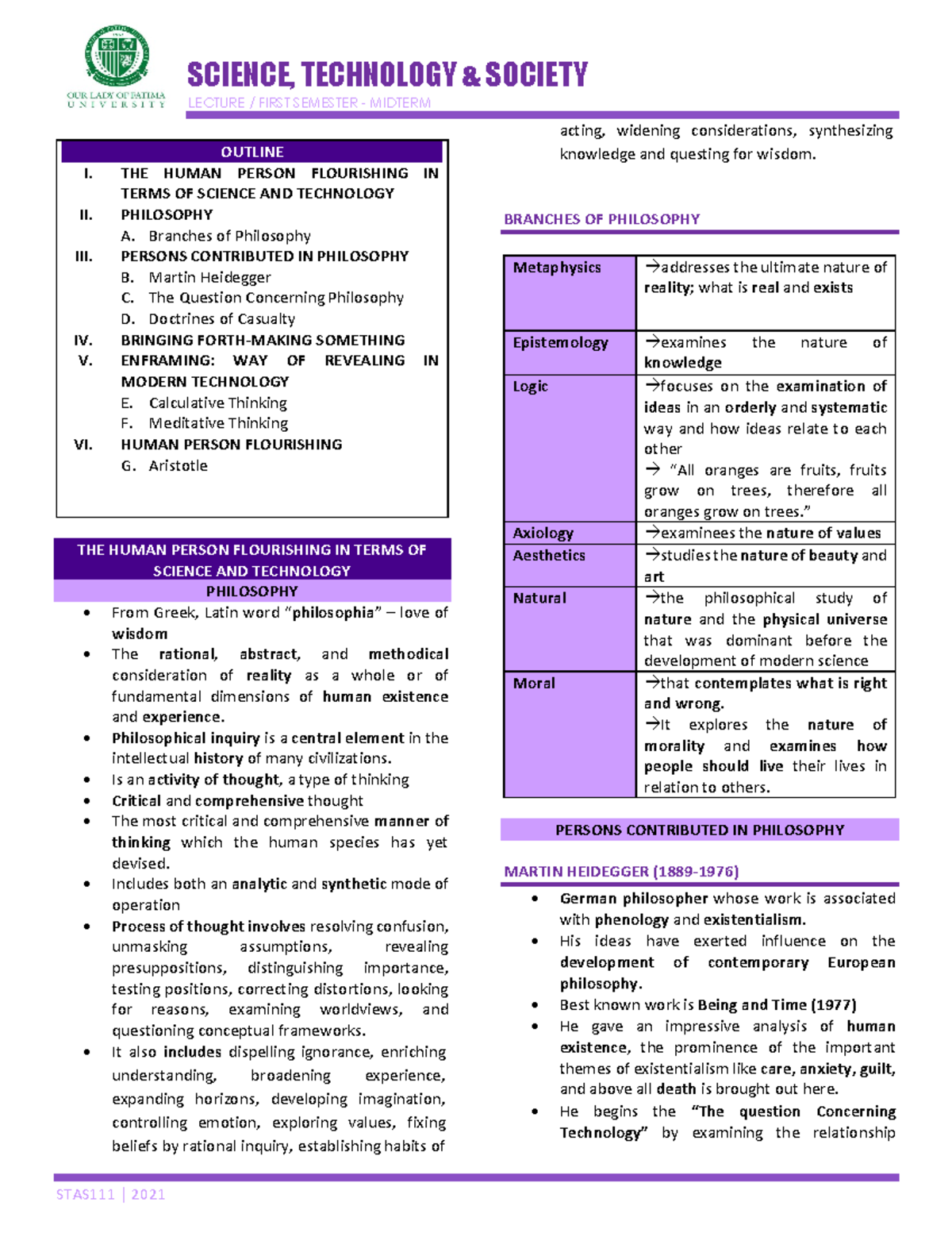 STAS Midterms - science, technology, and society - LECTURE / FIRST ...