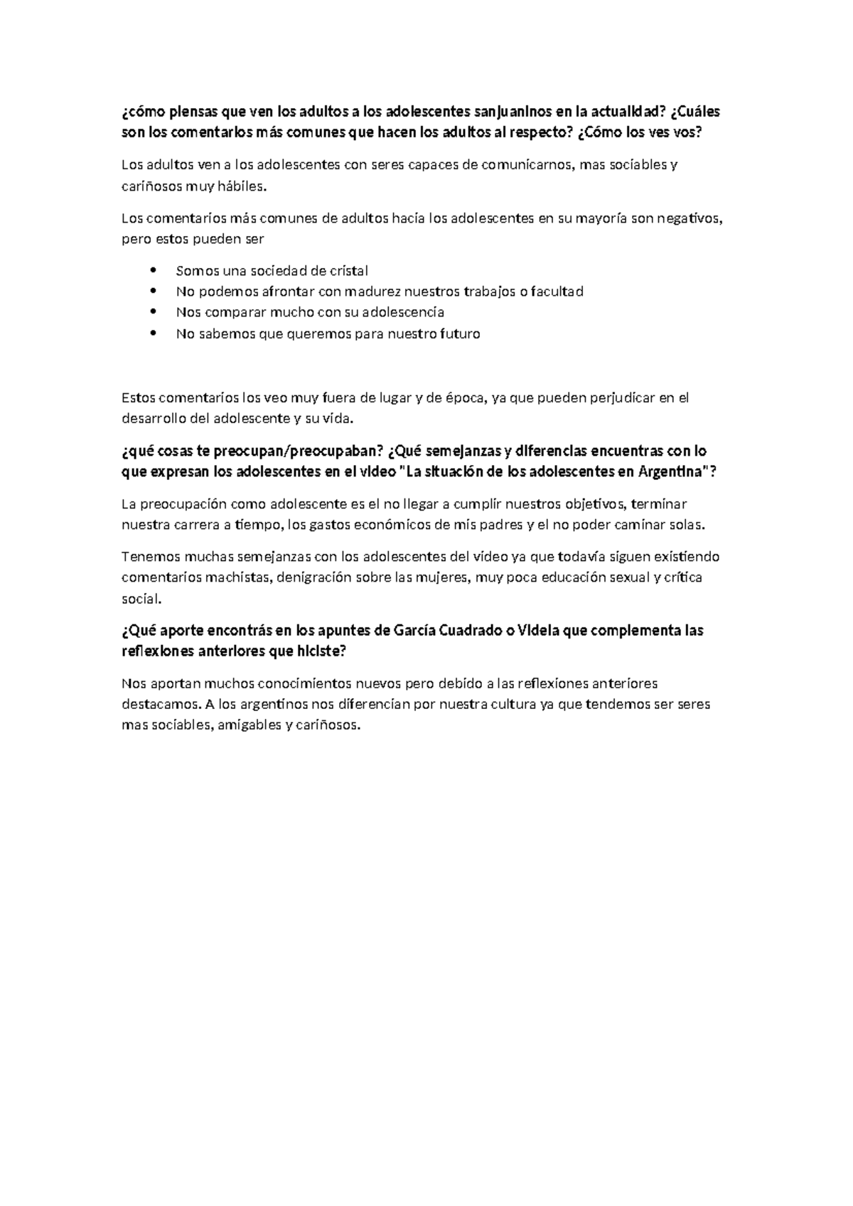 Antropologia - asdffg - ¿cómo piensas que ven los adultos a los ...