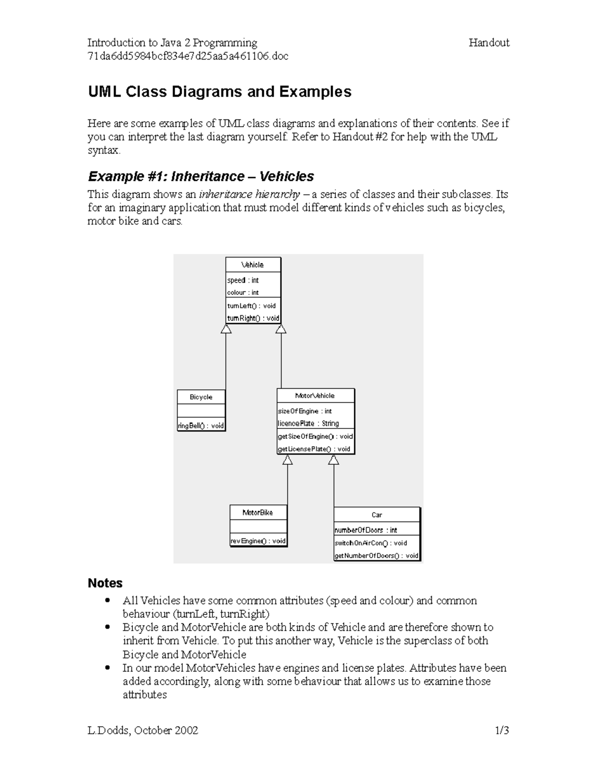 UML Examples - Lecutre notes - Introduction to Java 2 Programming ...