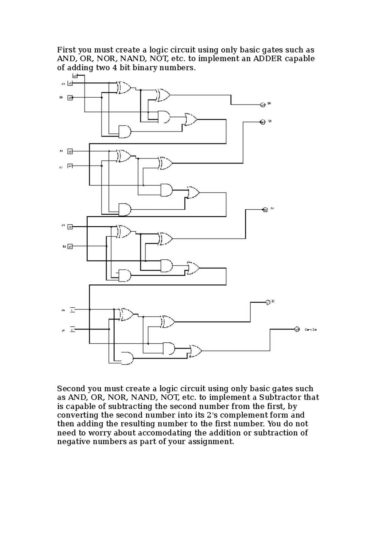 Logiccircuits 3 - cs 1104 - First you must create a logic circuit using ...