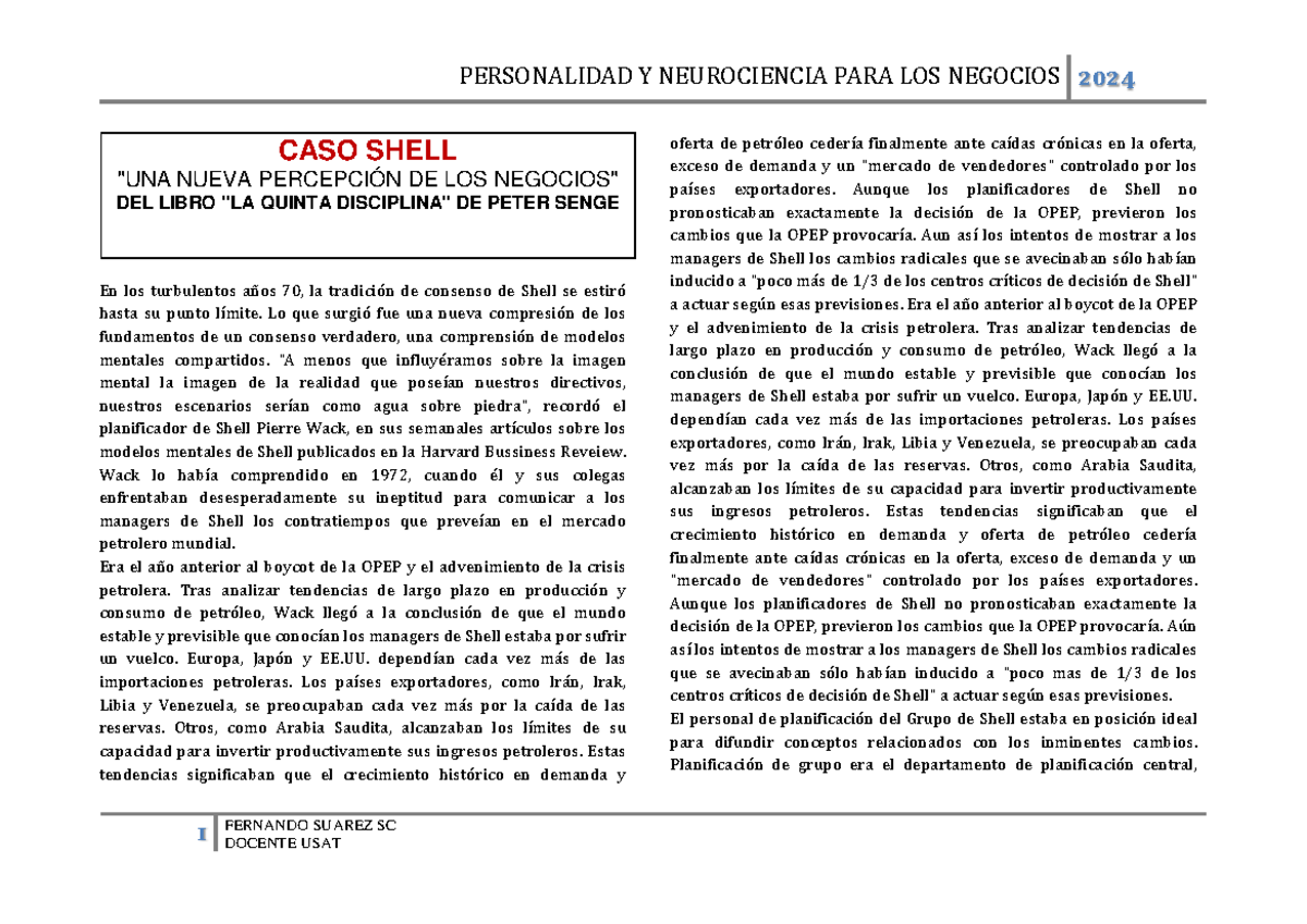 CASO Shell - Prácticas - PERSONALIDAD Y NEUROCIENCIA PARA LOS NEGOCIOS ...