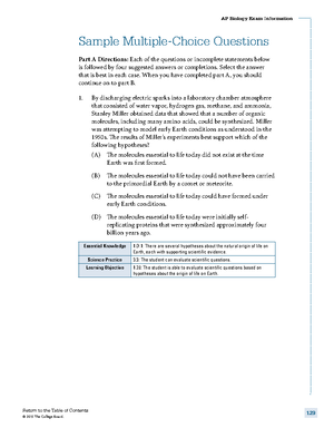 Ap biology 2020 practice exam 2 mcq - Practice Exam Exam Content and ...