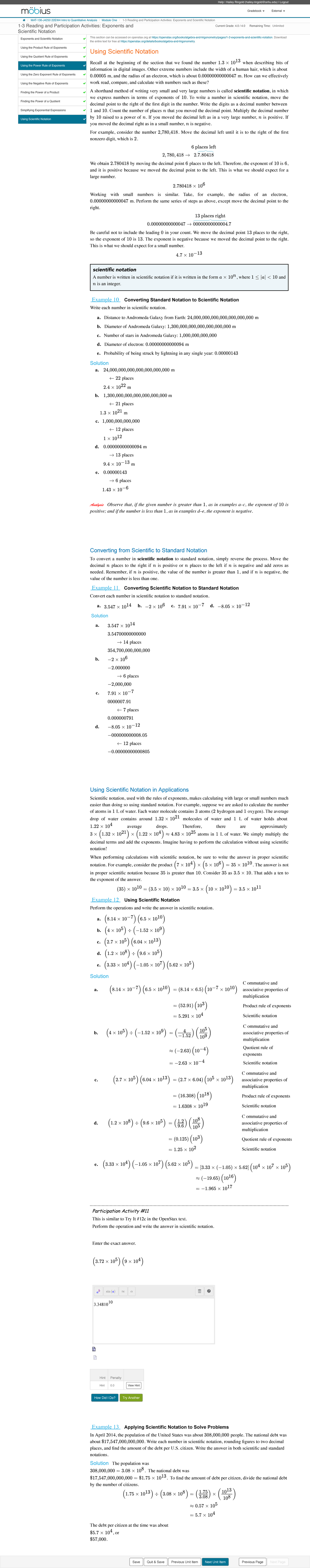 Scientific Notation Mobius - 1-3 Reading and Participation Activities ...