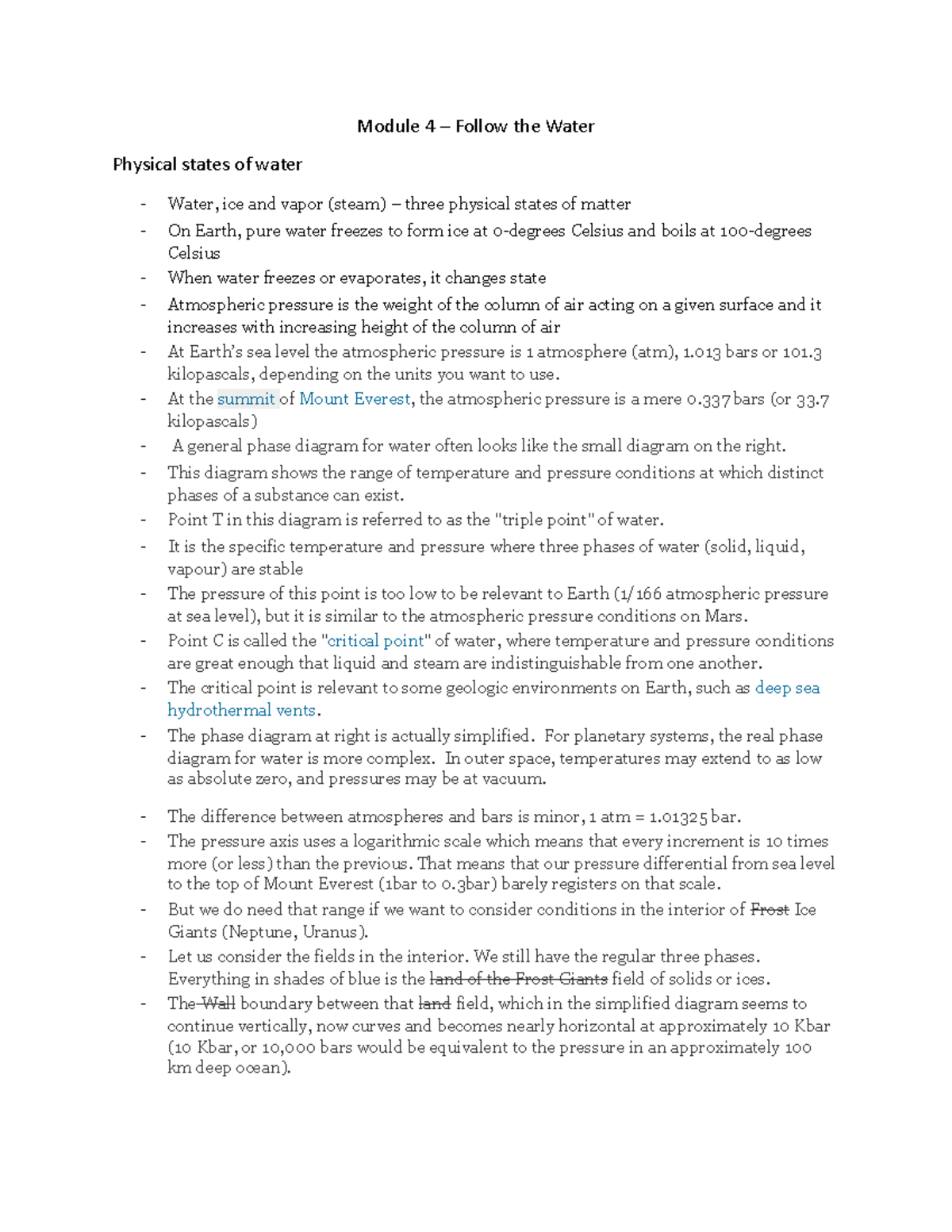 Module 4 - Function of water - Module 4 – Follow the Water Physical ...