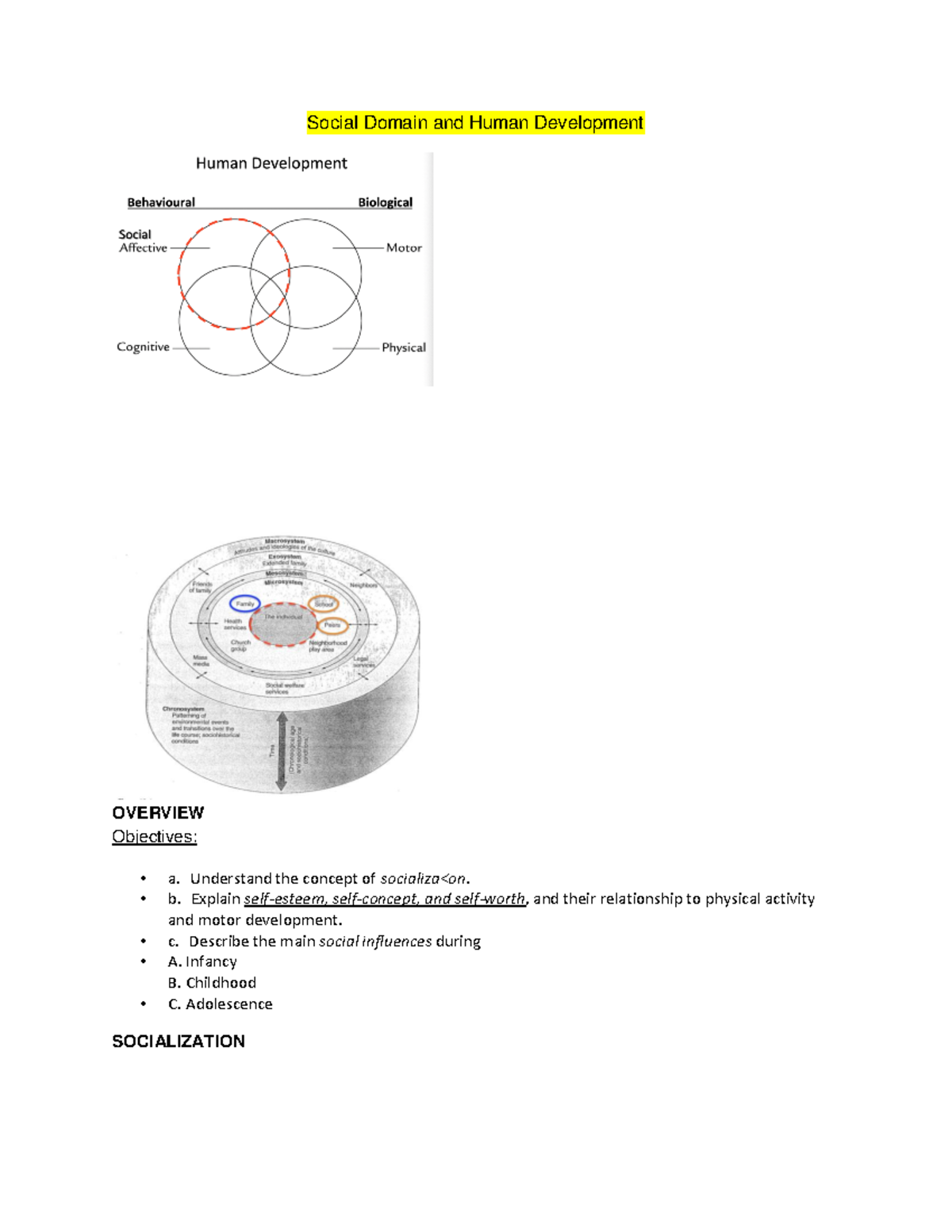 Social Domain and Human Development - Lecture 7 Notes - Social Domain ...