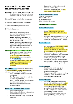 Health Education (concepts and theories) - CHAPTER 1: Concepts of ...