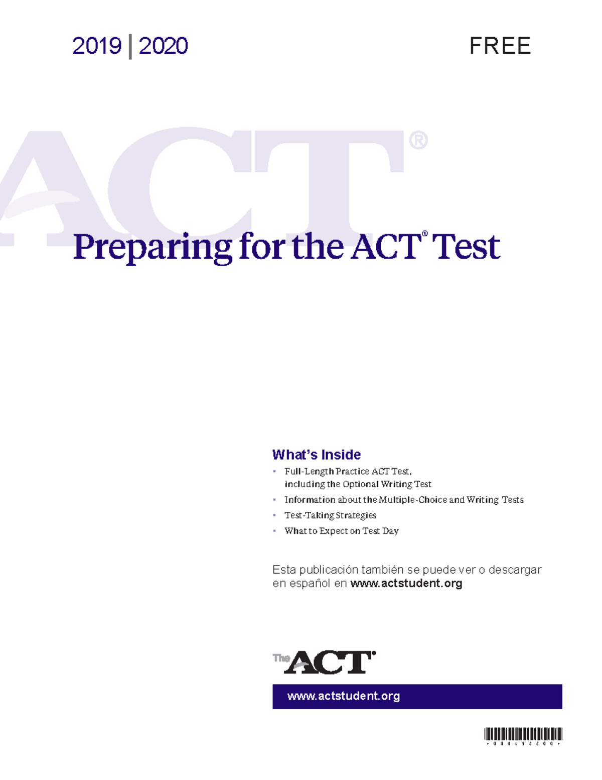 Preparing for the ACT - 2019 l 2020 FREE Preparing for the ACT ® Test ...
