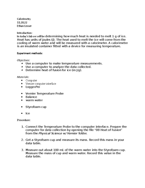 Air Resistance Lab Report - Air Resistance Lab Report 8/29/ Ethan ...