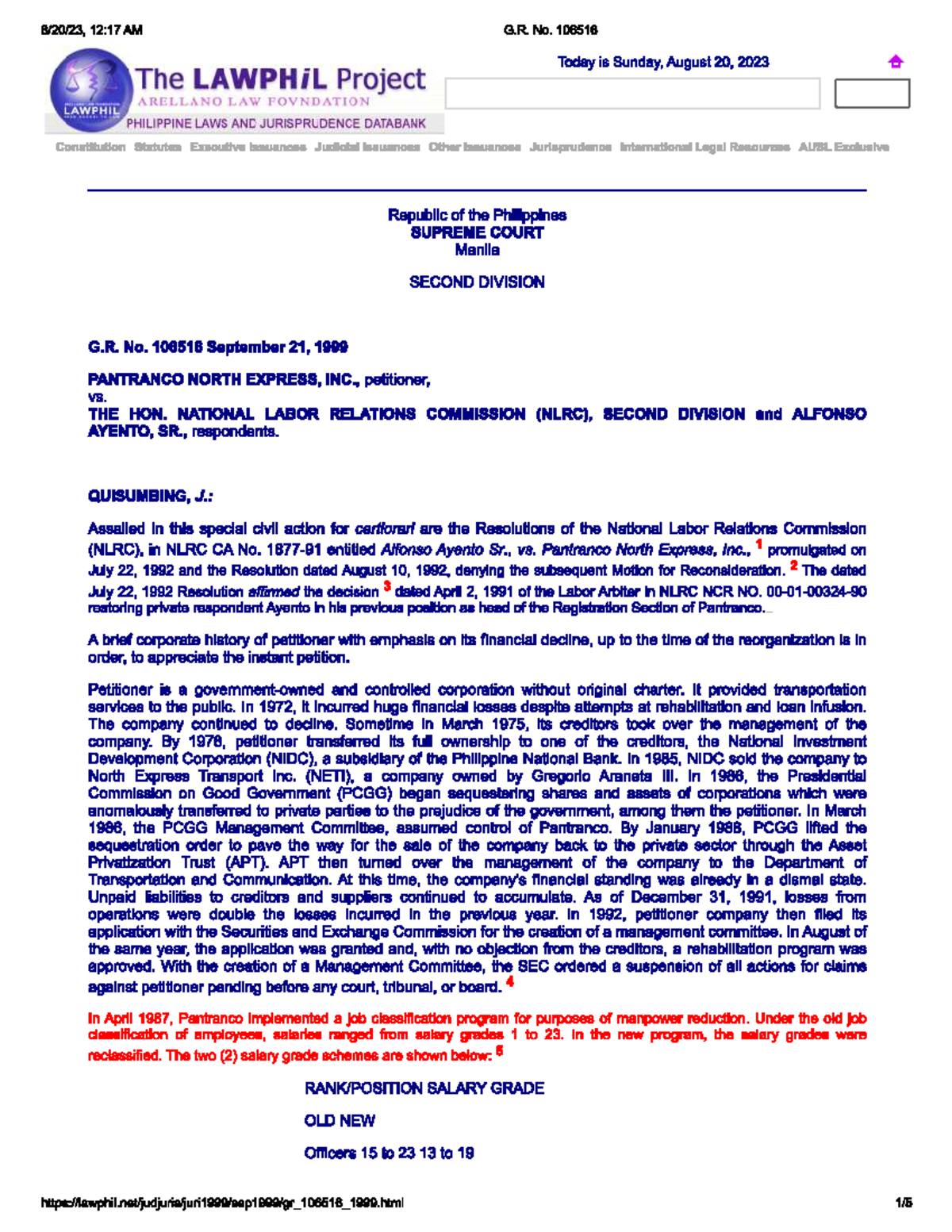 198 Pantranco North Express, Inc. v. NLRC, G.R. No. 106516 - Civil Law ...