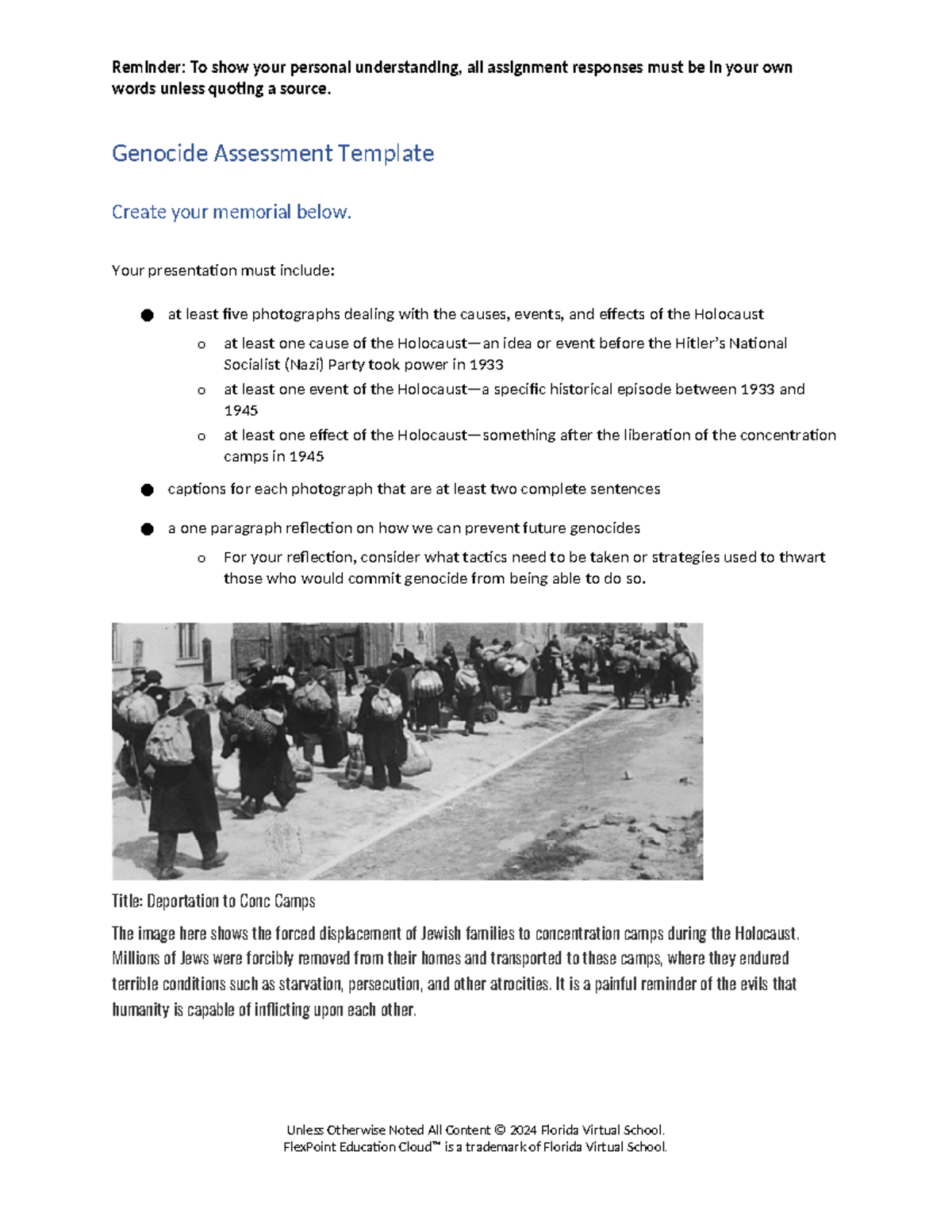 Genocide ||World History|| - words unless quoting a source. Genocide ...