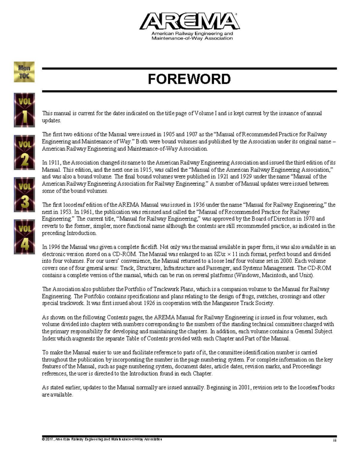 1 0 Forwd - Arema 04 - iii 1 FOREWORD This manual is current for the ...