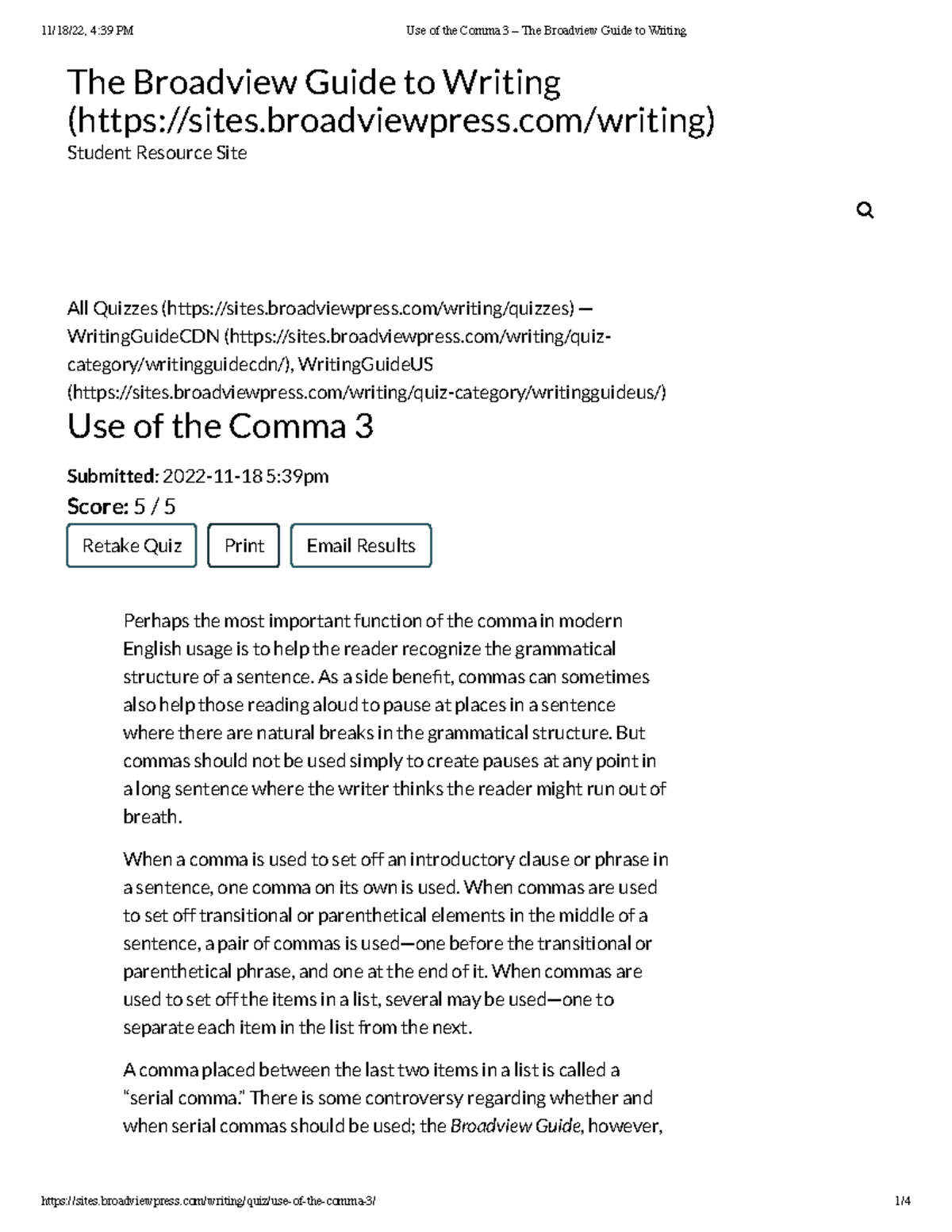 Use of the Comma 3 – The Broadview Guide to Writing - The Broadview ...