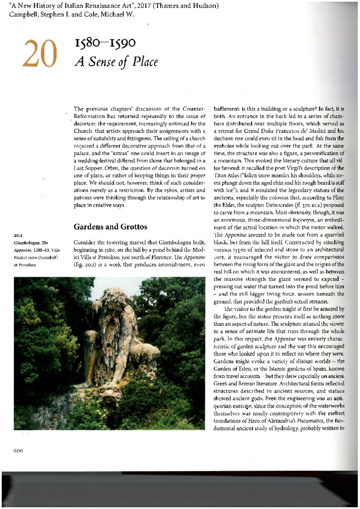 Giambologna Appennino. Campbell and Cole - "A New History of Italian ...