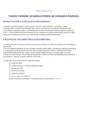 FUNÇÃO CONSUMO: TEORIA KEYNESIANA - Macroeconomia CONSUMO: TEORIA ...