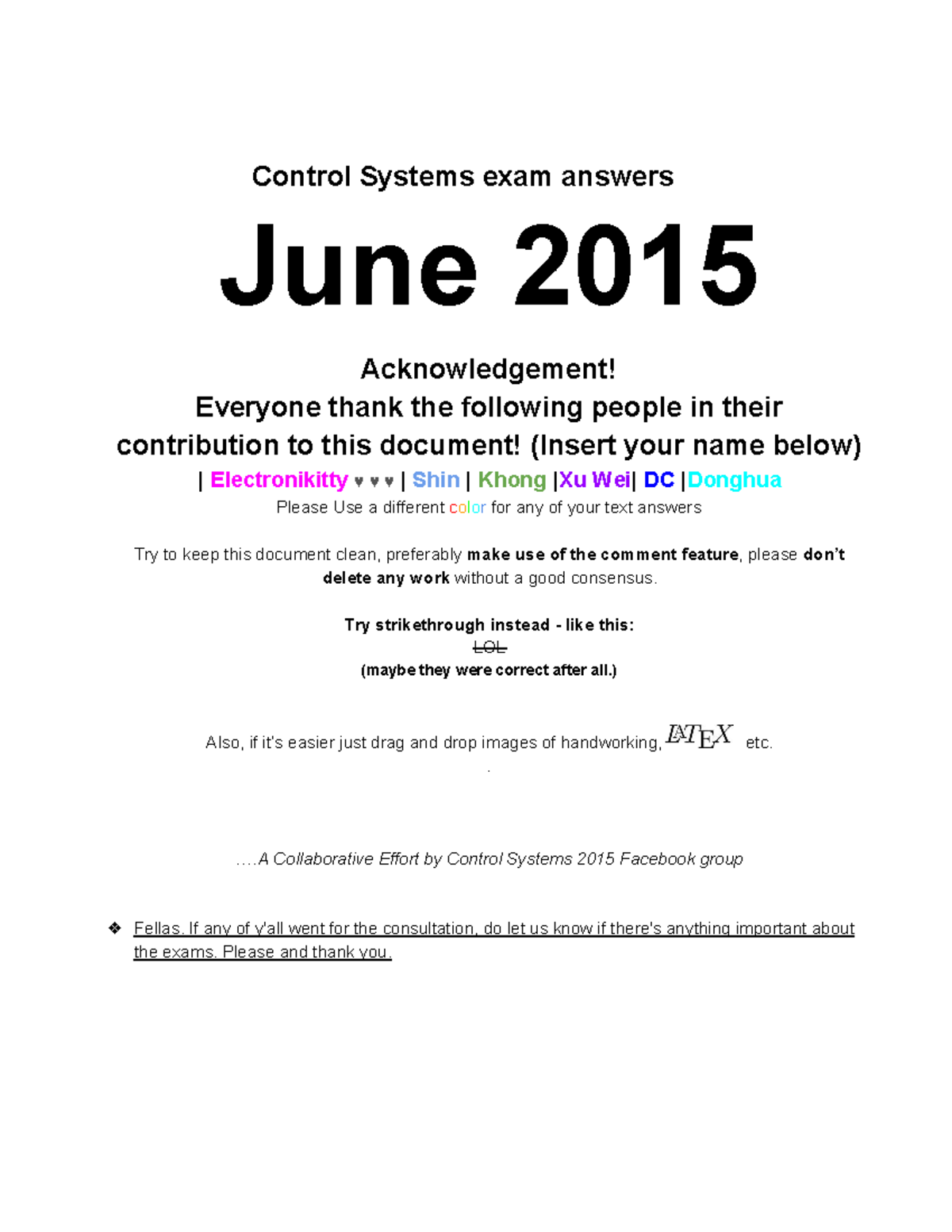 Exam 15 June 2015, questions and answers - Control Systems exam answers ...