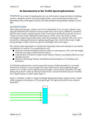 Lab 4 report - notes - Chem& 161 Lab 4 Report Fall 2021 Report ...
