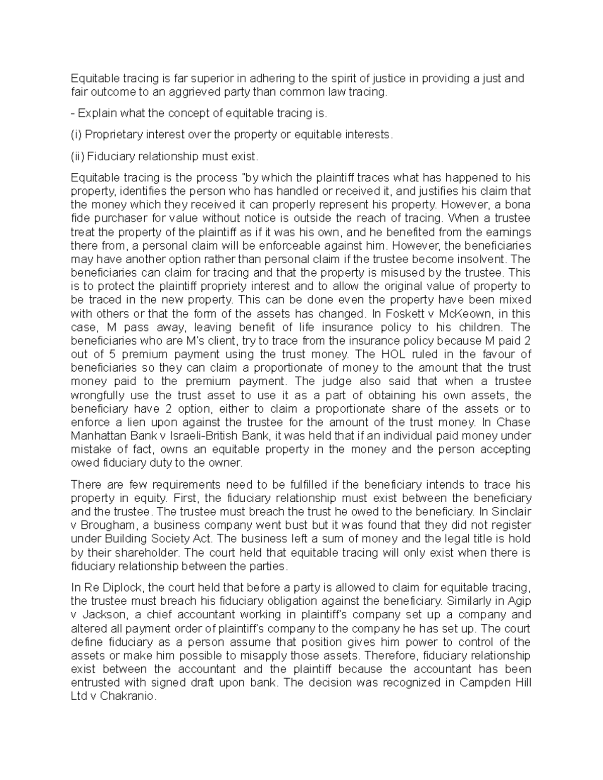 12anddefence - Equitable tracing is far superior in adhering to the ...
