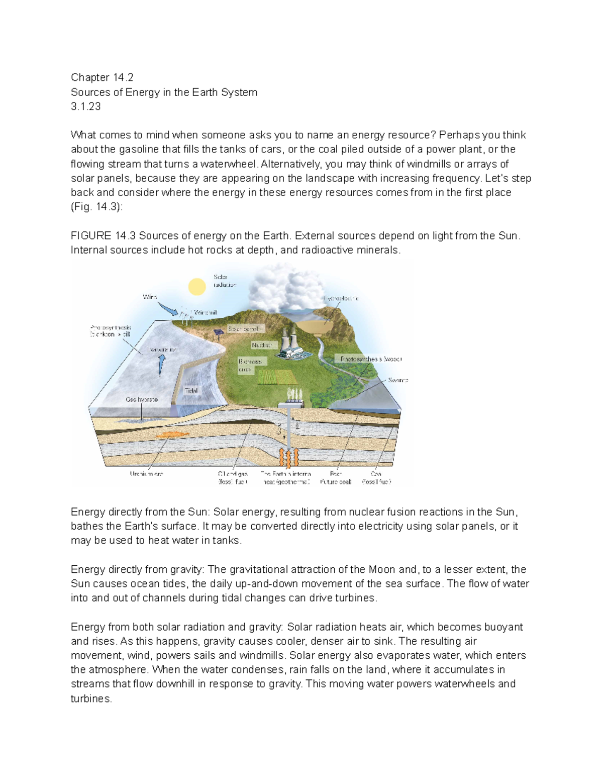 14.2 Sources of Energy in the Earth System - Chapter 14. Sources of ...