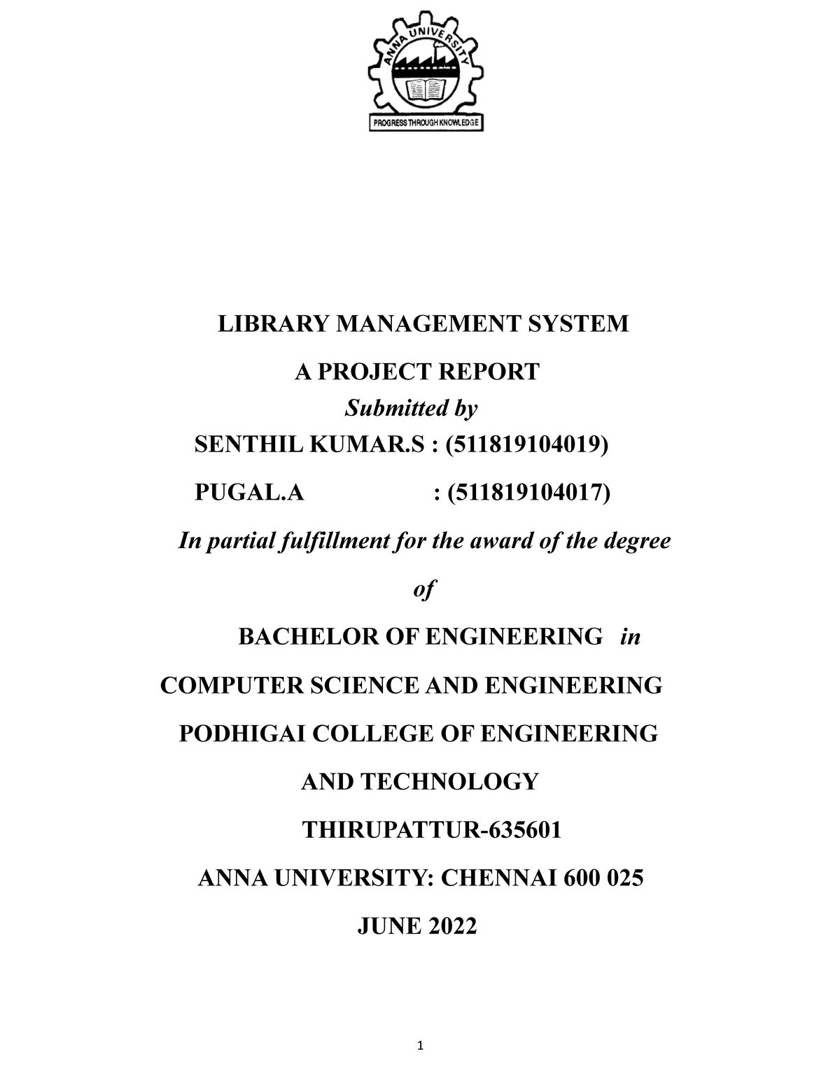MINI Project- Final- Report - LIBRARY MANAGEMENT SYSTEM A PROJECT ...