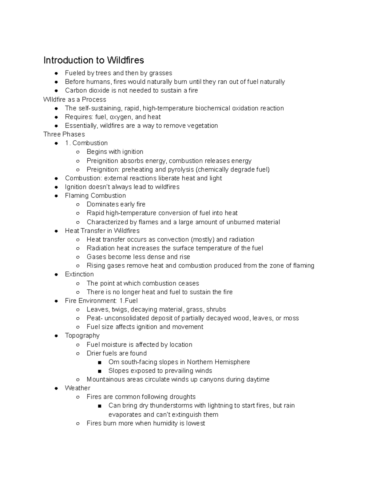 Wildfires - Lecture notes 15 - Introduction to Wildfires Fueled by ...