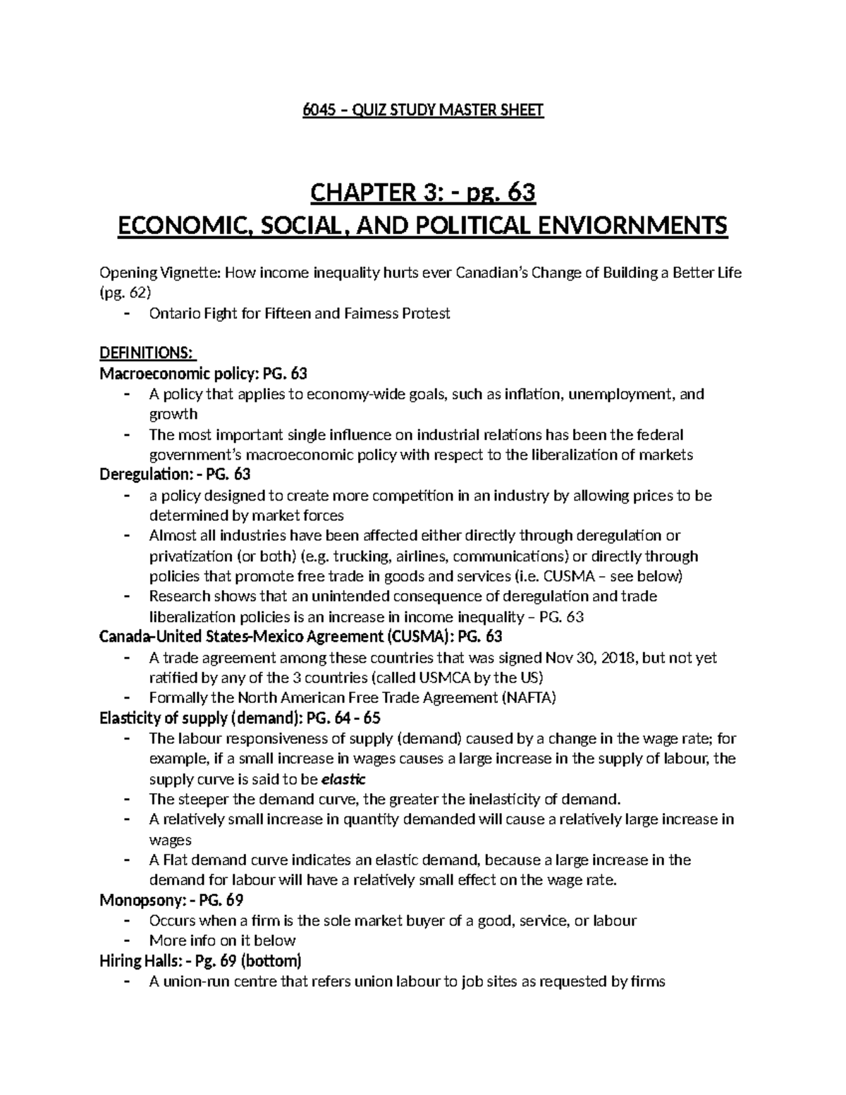 6045 QUIZ 1 CH 1 5 Master Sheet - 6045 – QUIZ STUDY MASTER SHEET ...