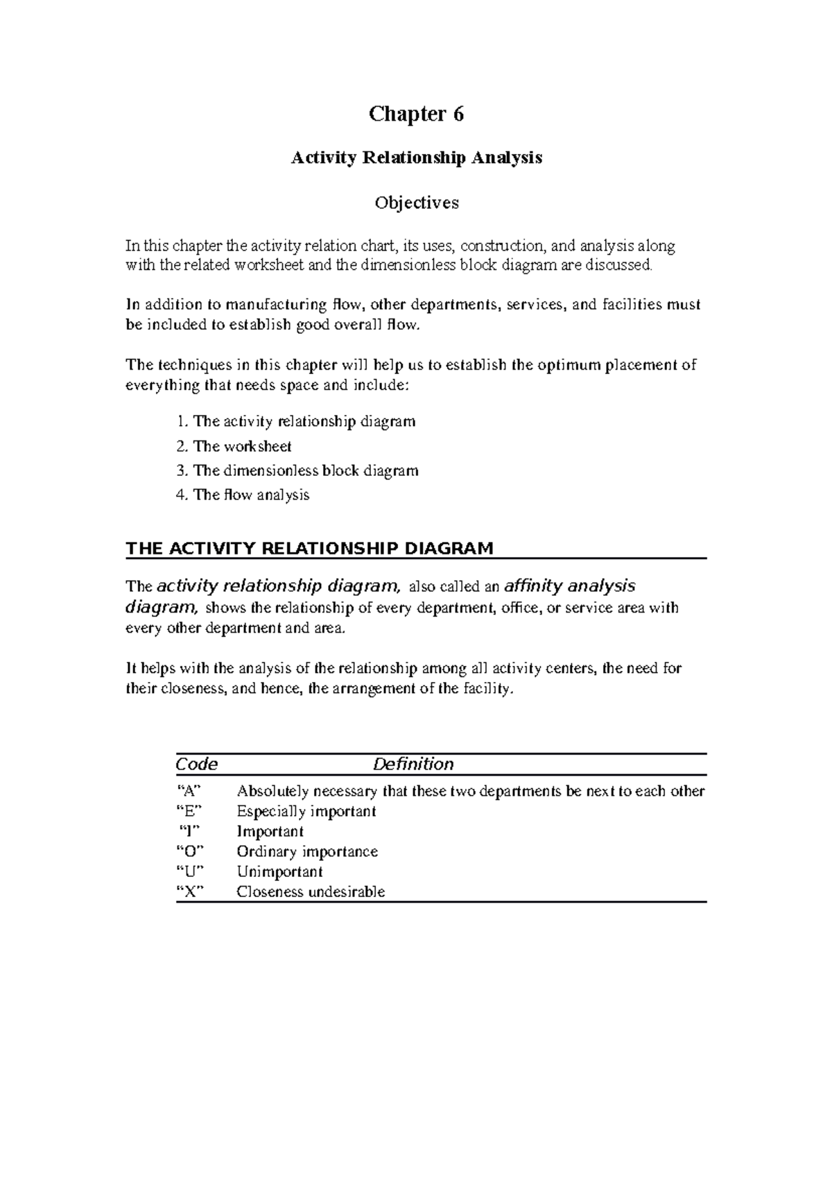 Chapter 6 - Chapter 6 Activity Relationship Analysis Objectives In this ...