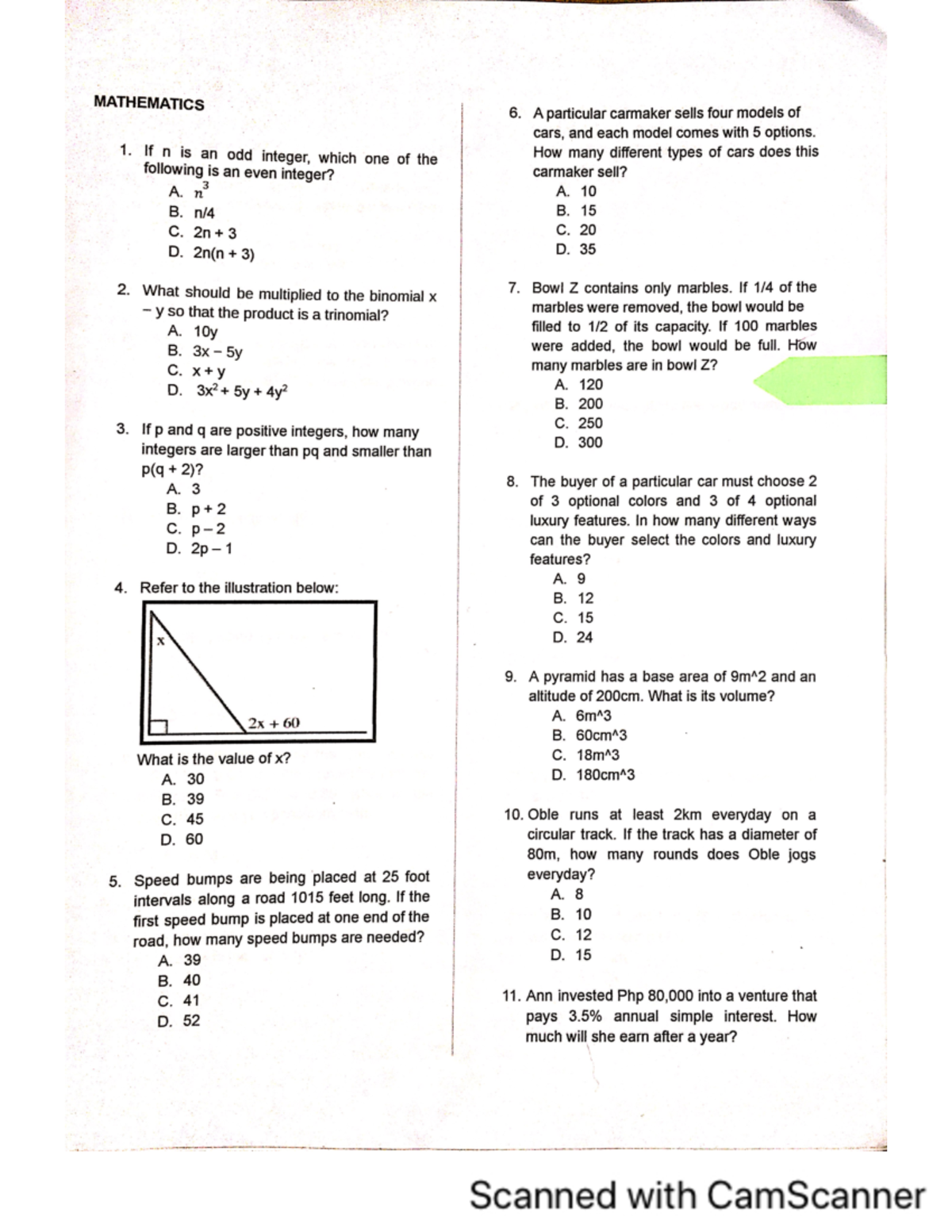 MATH-SCI - Accounting, Business, and Management - Studocu