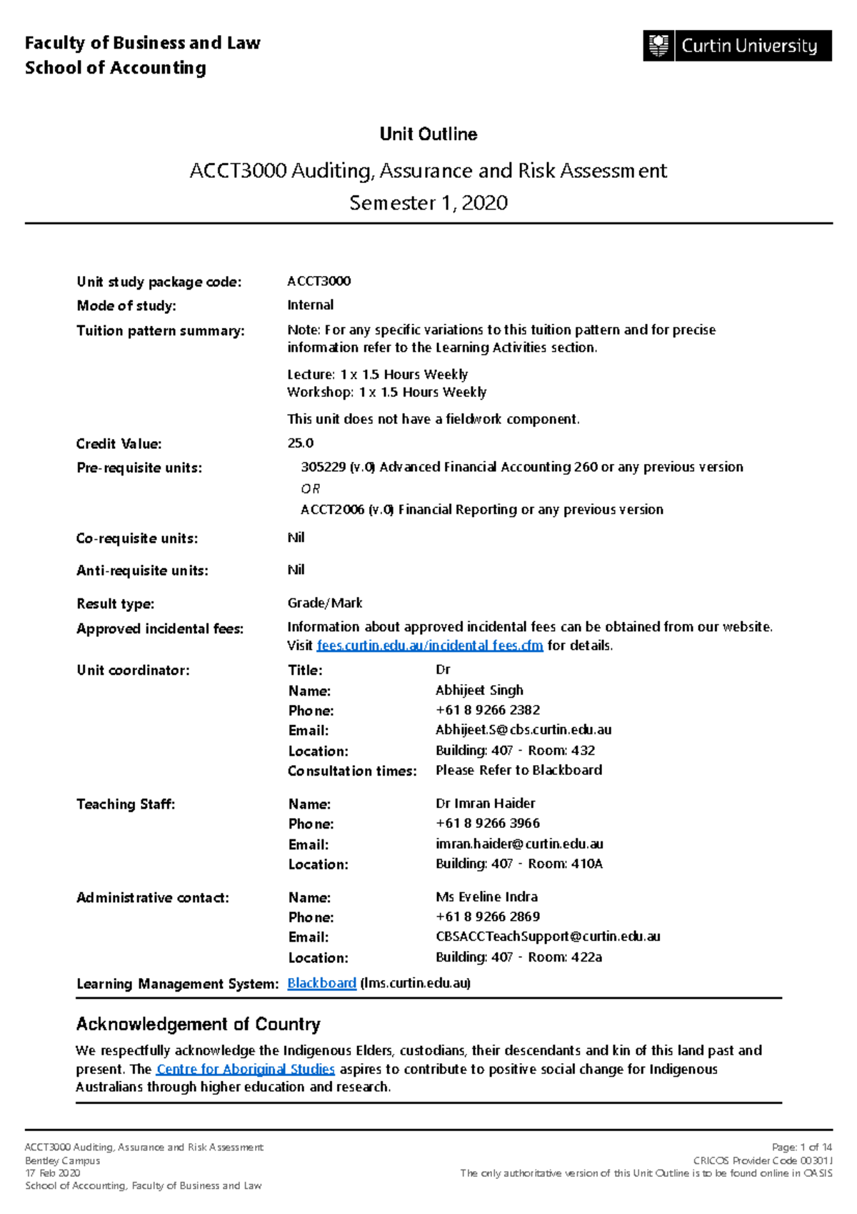 Acct3000 Outline Auditing Assurance And Risk Assessment Warning Tt Undefined Function 32 