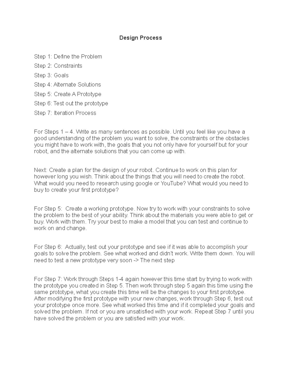 The Design Process Assignment assignment - Design Process Step 1 ...