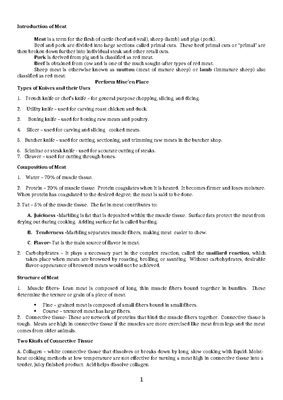 Introduction of Meat - none - Introduction of Meat Meat is a term for ...