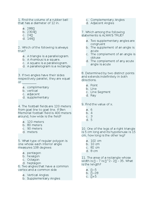 Math-Majorship-3 - Example - a. 38 degrees b. 40 degrees c. 39 degrees ...