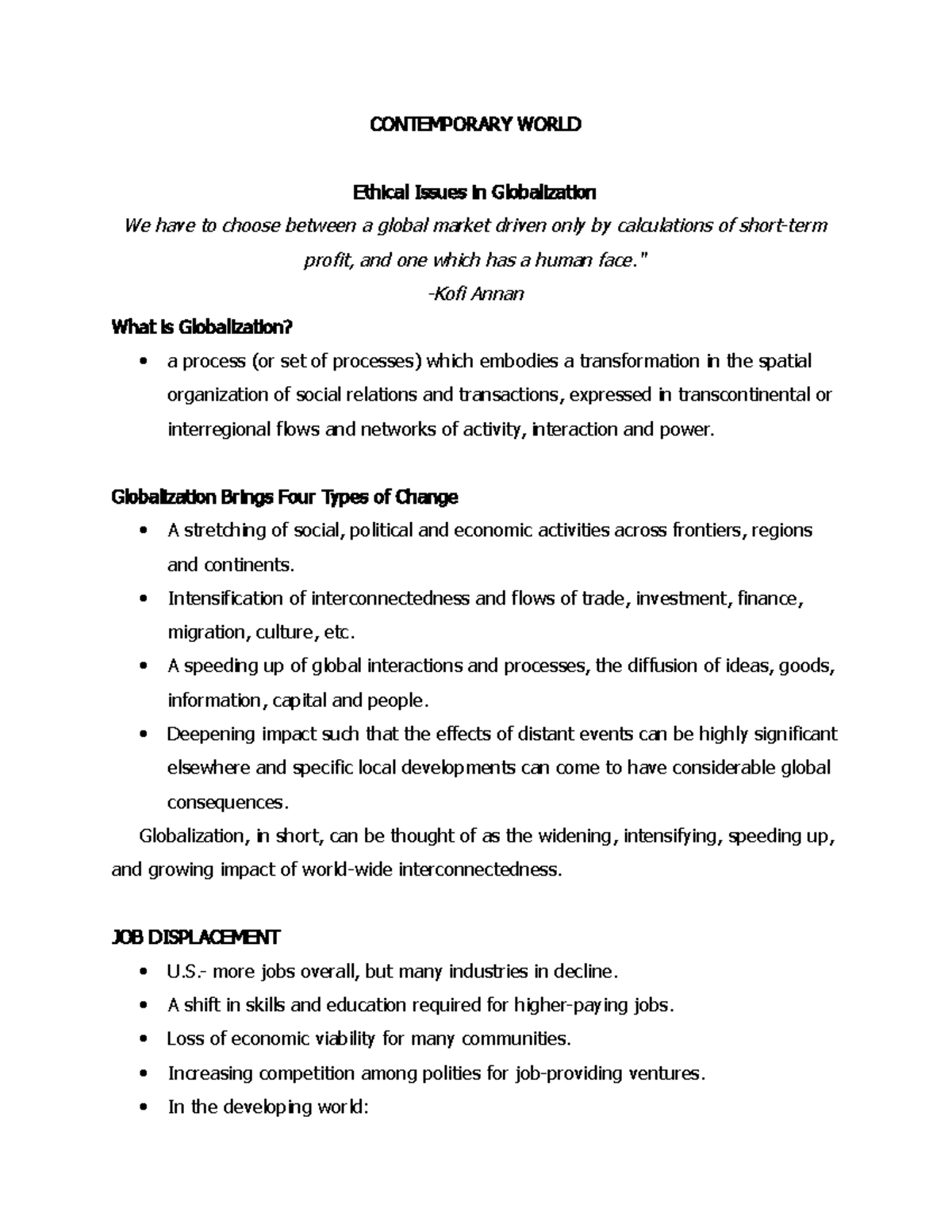 Contemporary World- Notes 4 - CONTEMPORARY WORLD Ethical Issues in ...