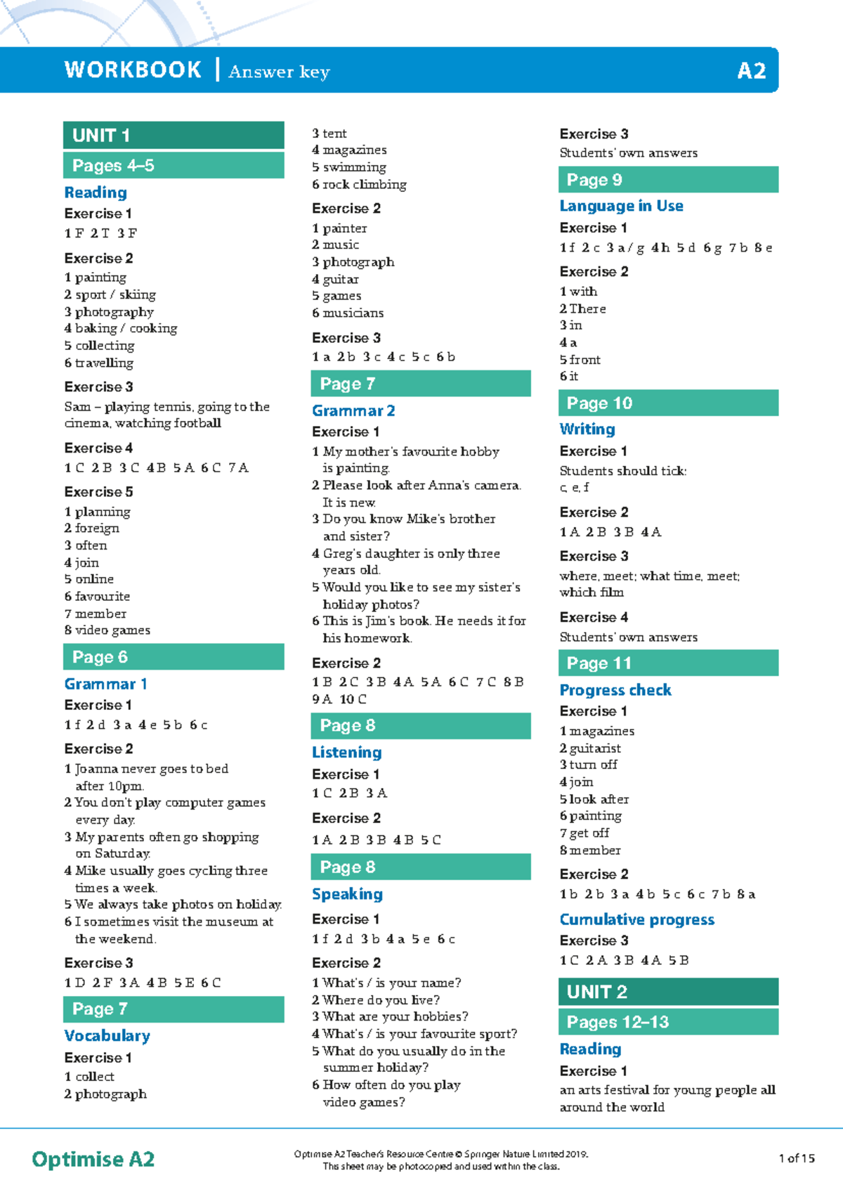 OPT A2 WB answers - Optimise A2 Teacher’s Resource Centre © Springer Nature Limited 2019 ...