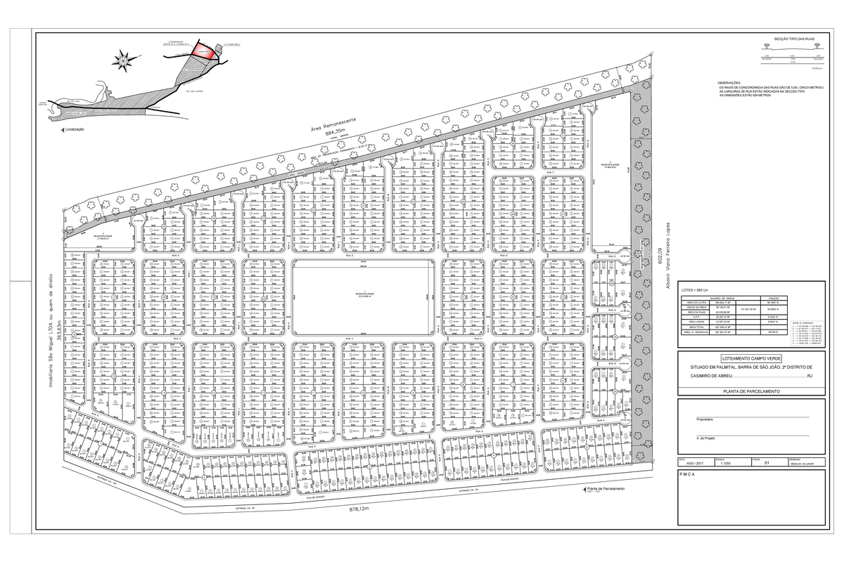 5. Planta - Parcelamento engenharia e arquitetura para conhecimento ...
