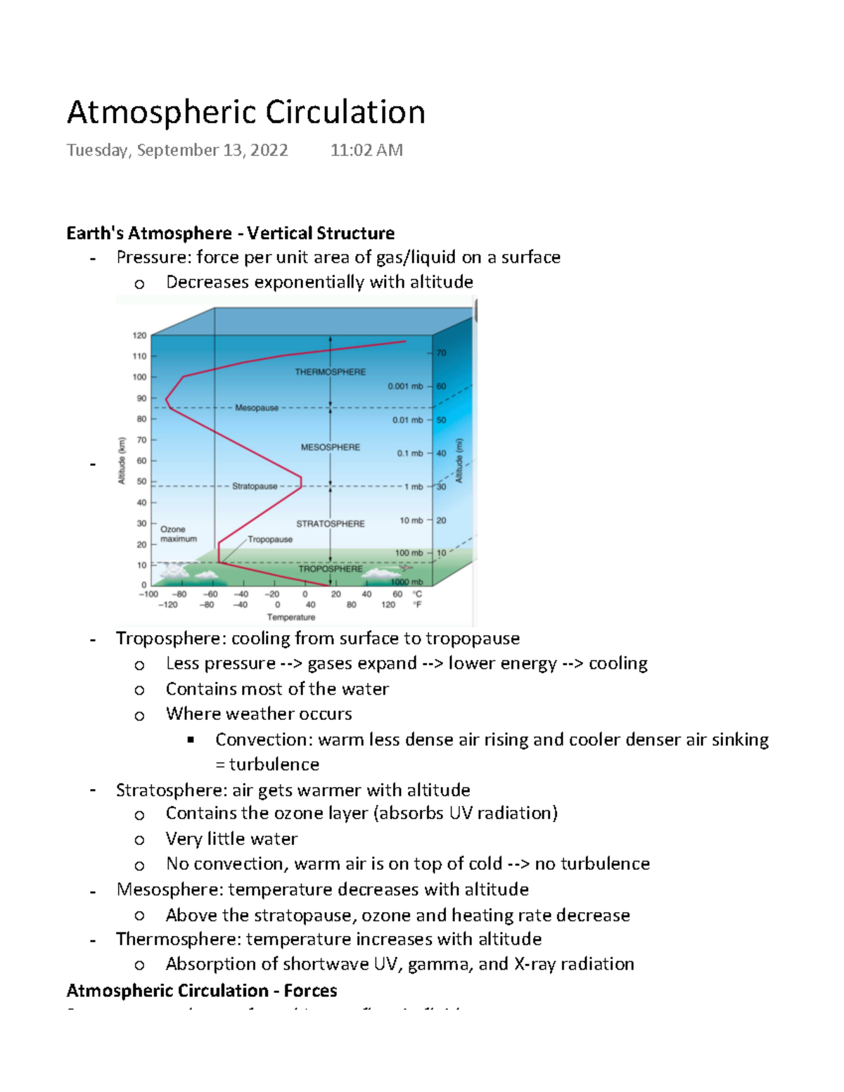 Atmospheric Circulation - Earth's Atmosphere - Vertical Structure ...