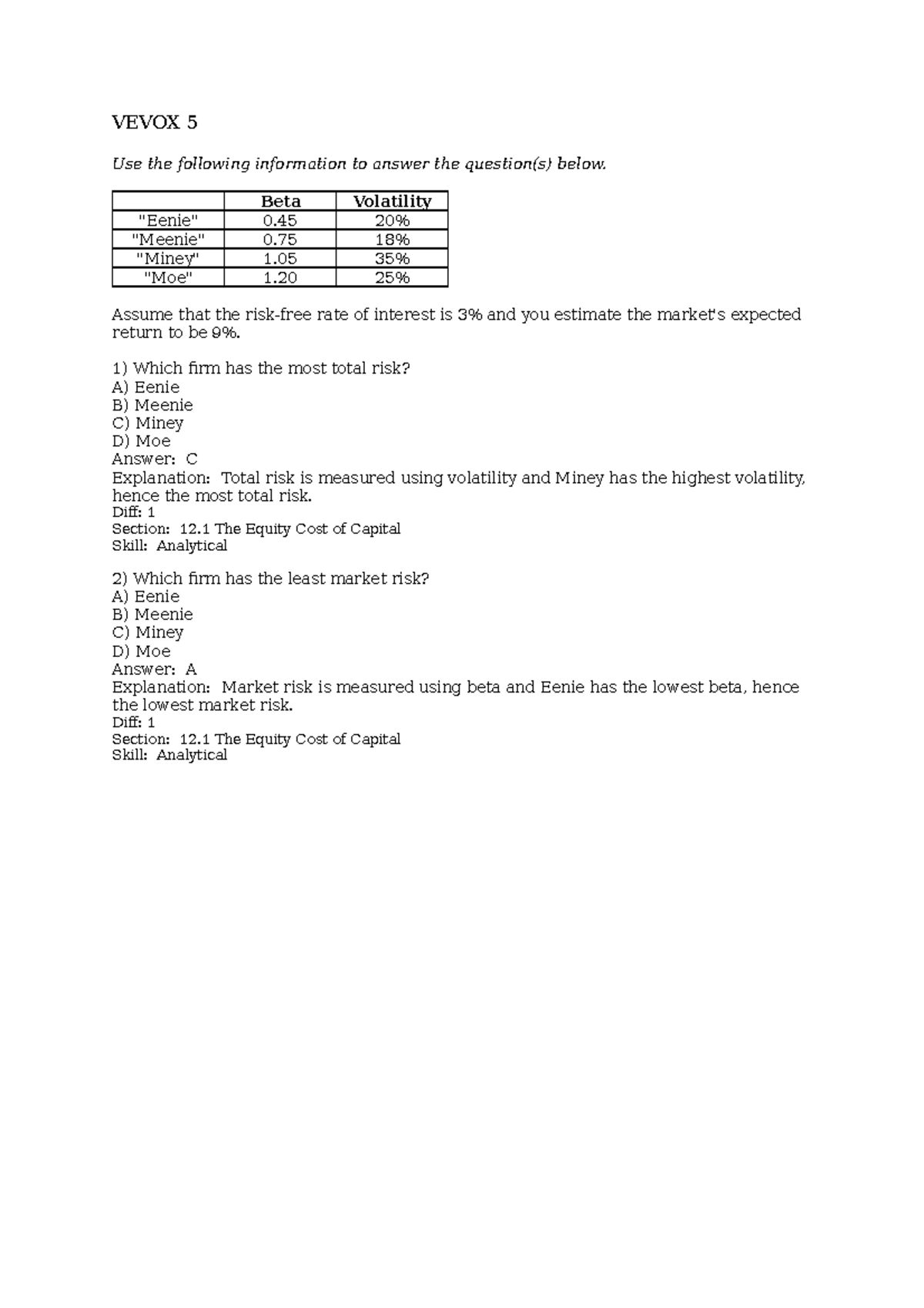 Vevox 5 - Tutorial with answers to Corporate Finance questions and ...