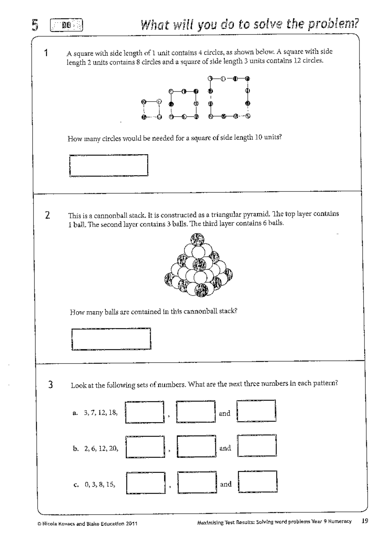Numeracy 3 Problem - 5 DO What will you do to solve the problem? 1 A ...