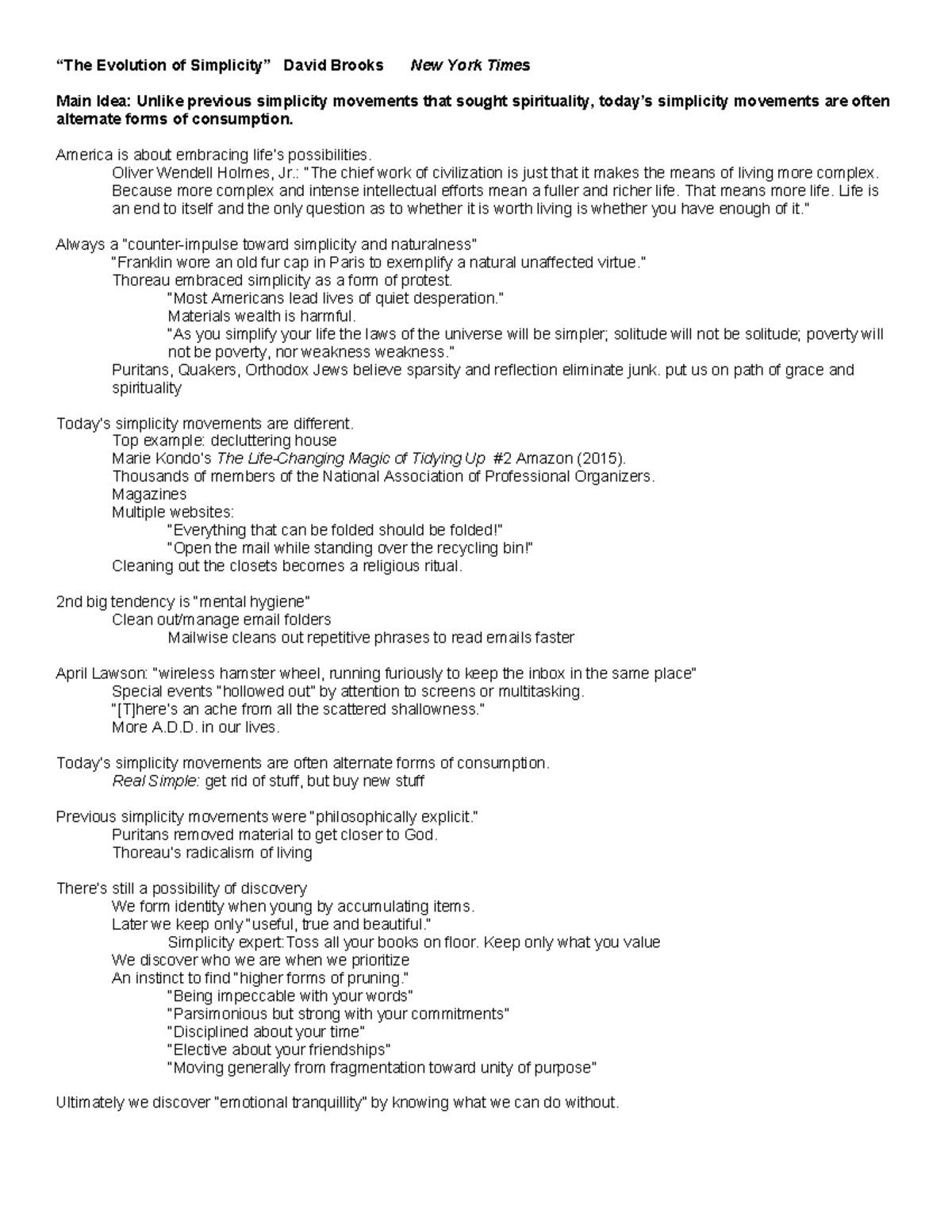 The Evolution of Simplicity Outline - “The Evolution of Simplicity ...