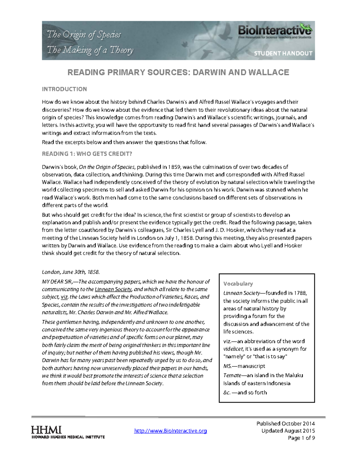 Kami Export - 20-Darwin Read-Student (1) - Published October 2014 ...